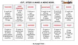 6.6 Occupations Cut and Stick – Mini Book - Ortaokul İngilizce